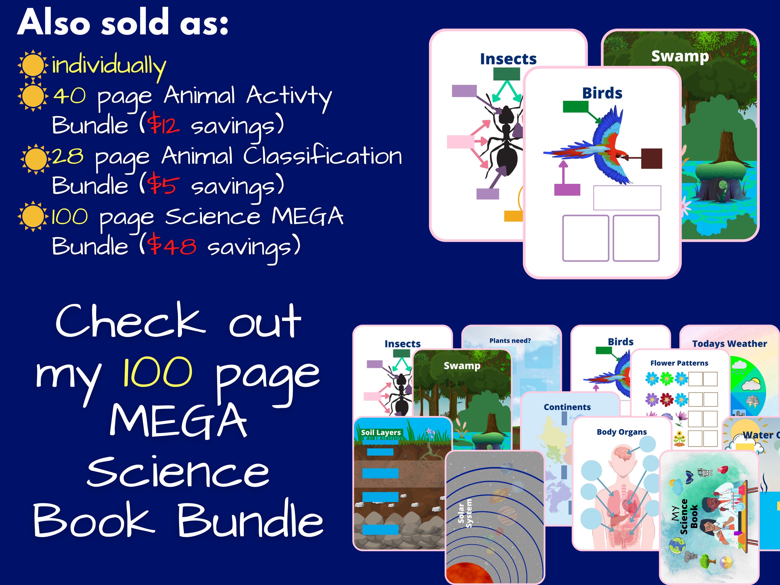 Pre-k Insect Activity Bundle for Busy Book | Animal Classification ...