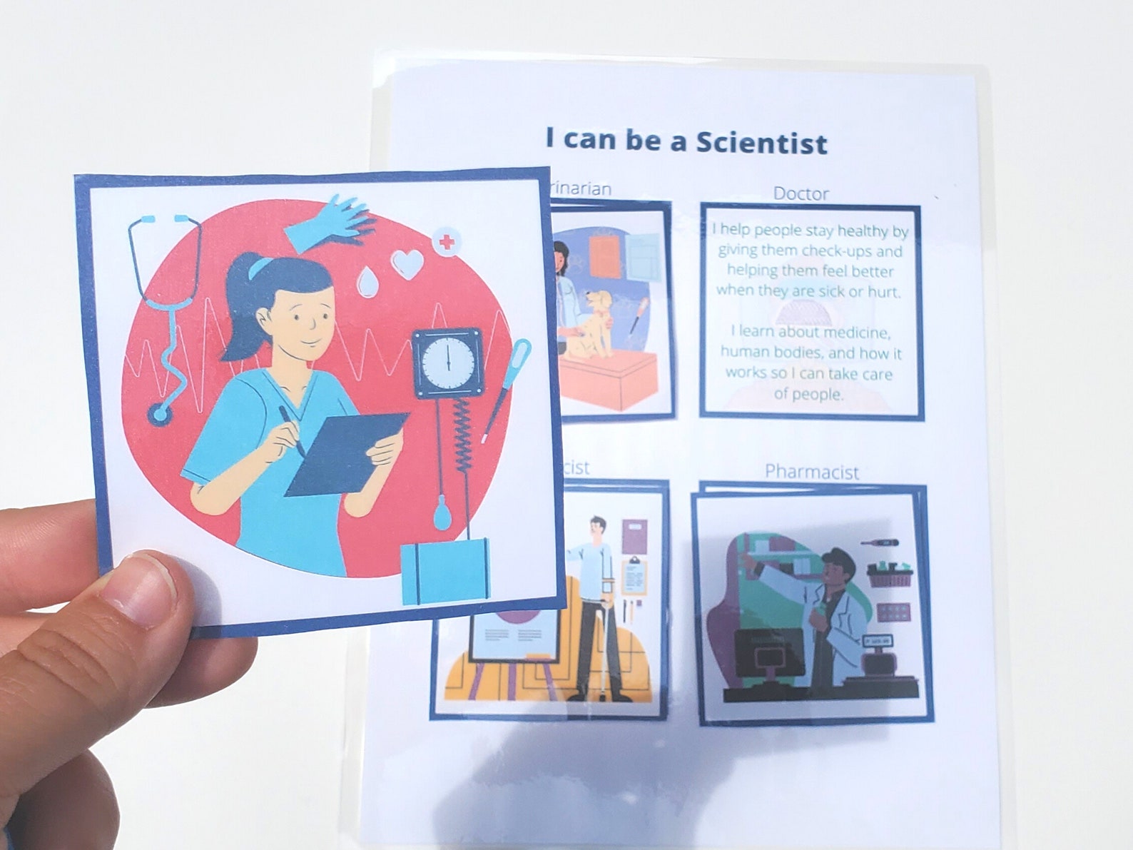 Careers in Science Activity for Pre-k Busy Book | STEM Jobs for Kids ...