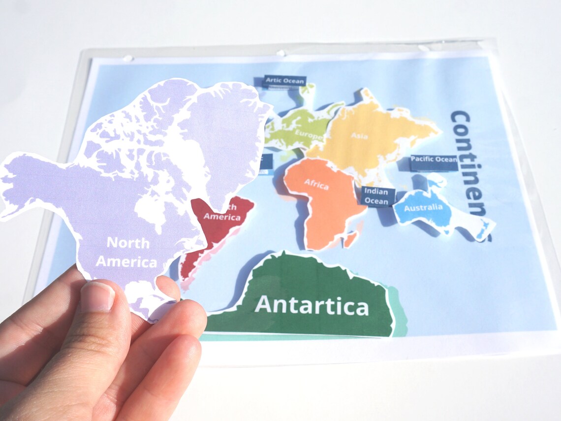 Continents and Oceans Geography Printable Activity for Pre-k Busy Book ...