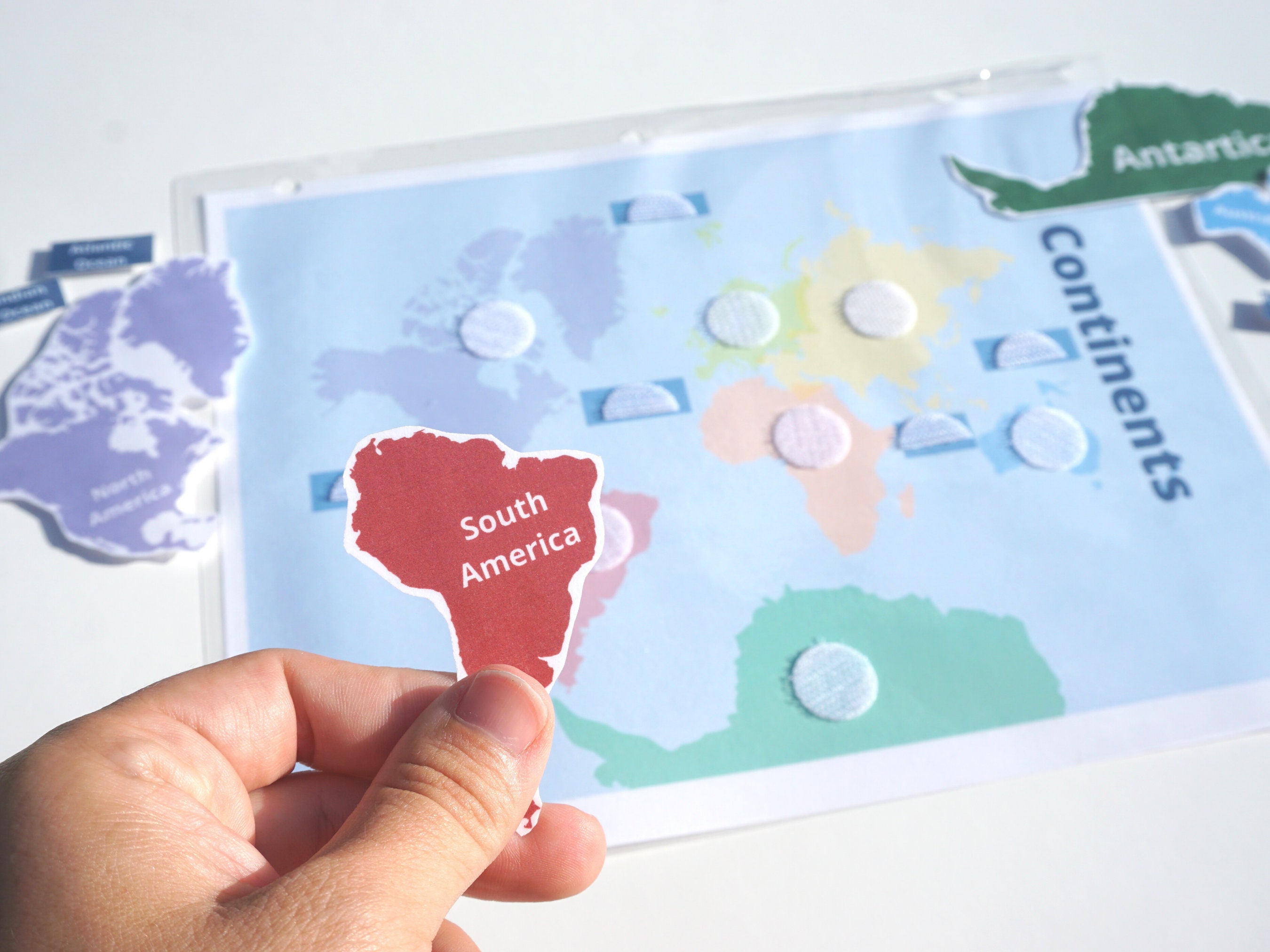 Continents and Oceans Geography Printable Activity for Pre-k Busy Book ...
