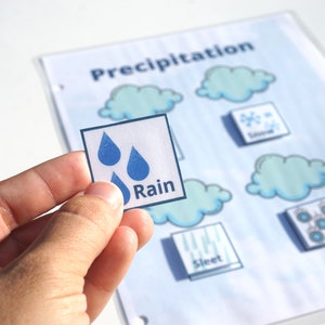 Types of Precipitation Matching Activity for PRE-K at Home Busy Book ...