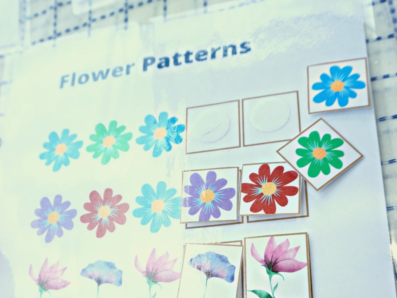 Pre-k Flower Pattern Printable Activity for Busy Book | Plant Unit ...