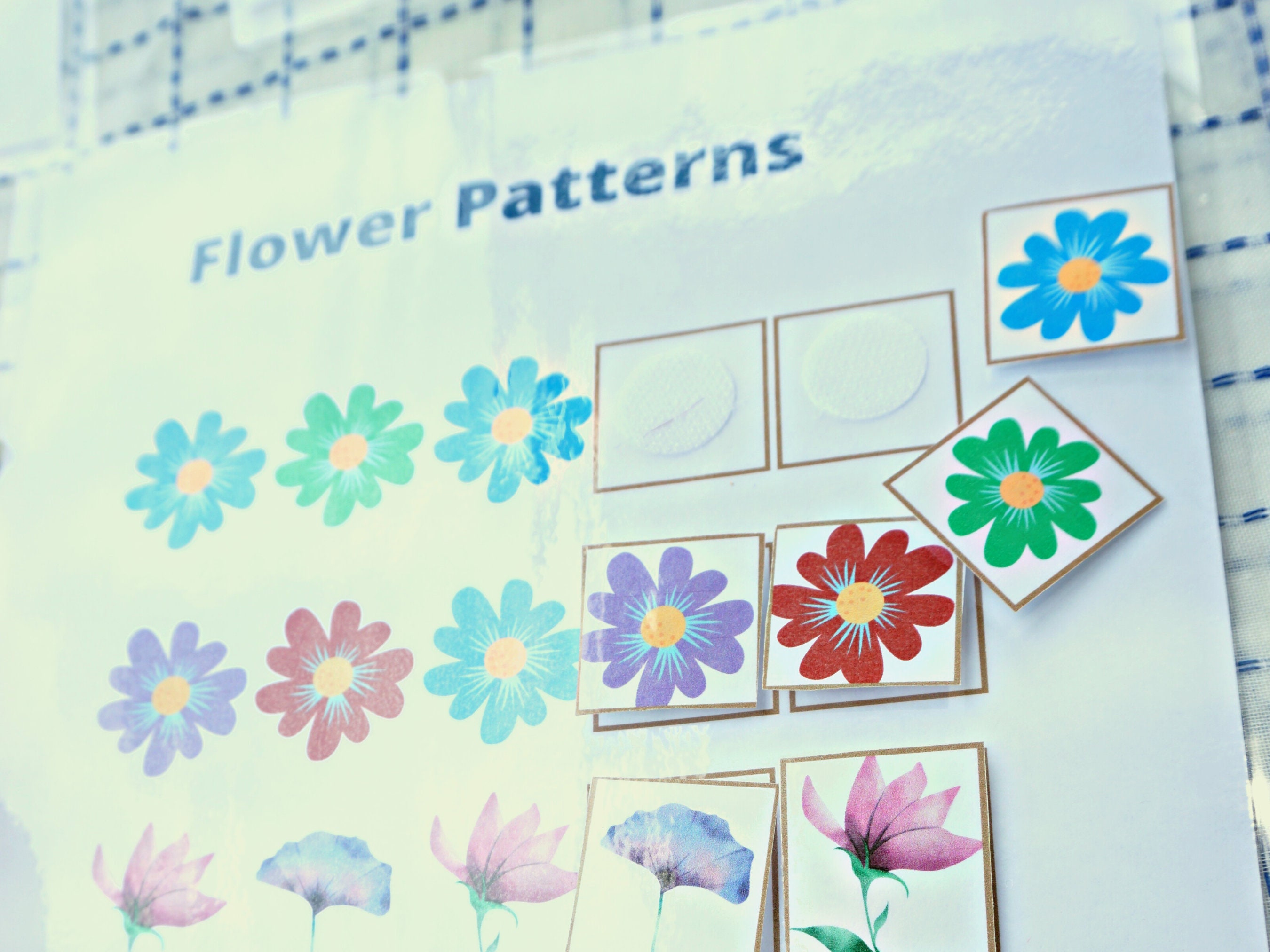Pre-k Flower Pattern Printable Activity for Busy Book | Plant Unit ...