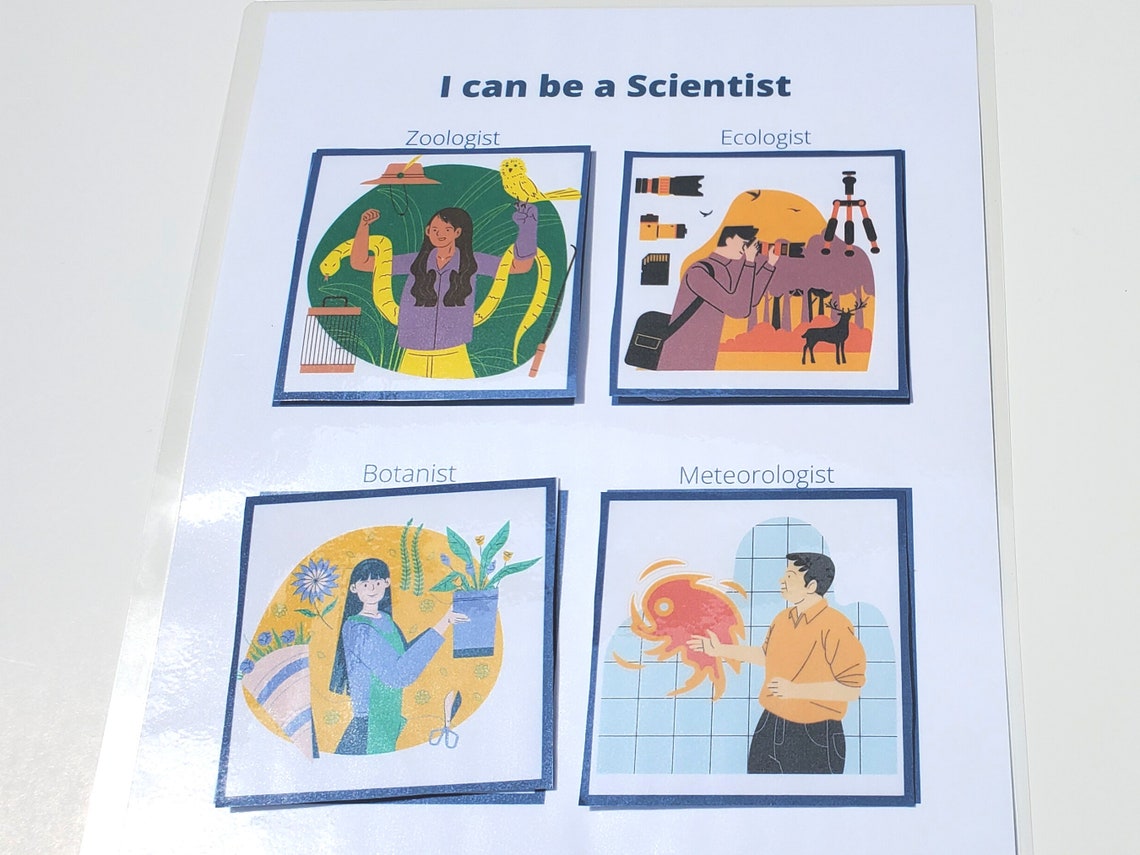 Careers in Science Activity for Pre-k Busy Book STEM Jobs - Etsy