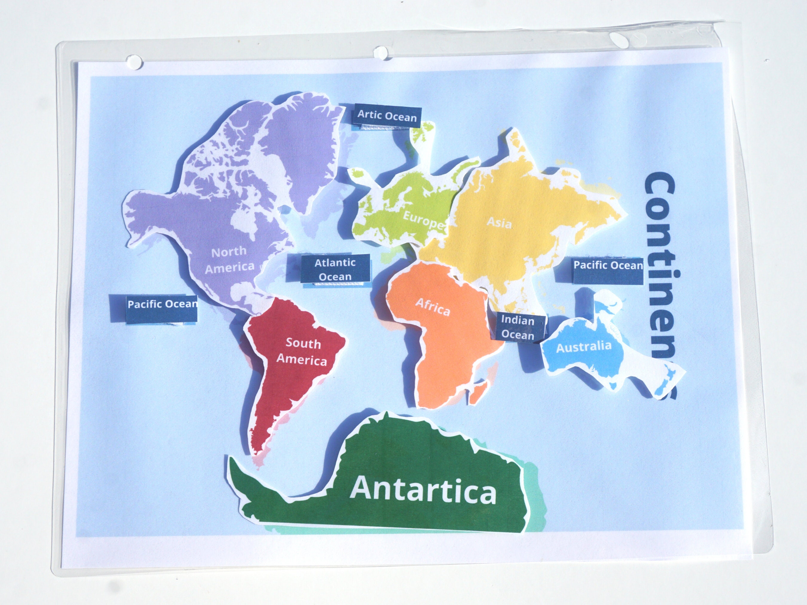 Continents and Oceans Geography Printable Activity for Pre-k Busy Book ...