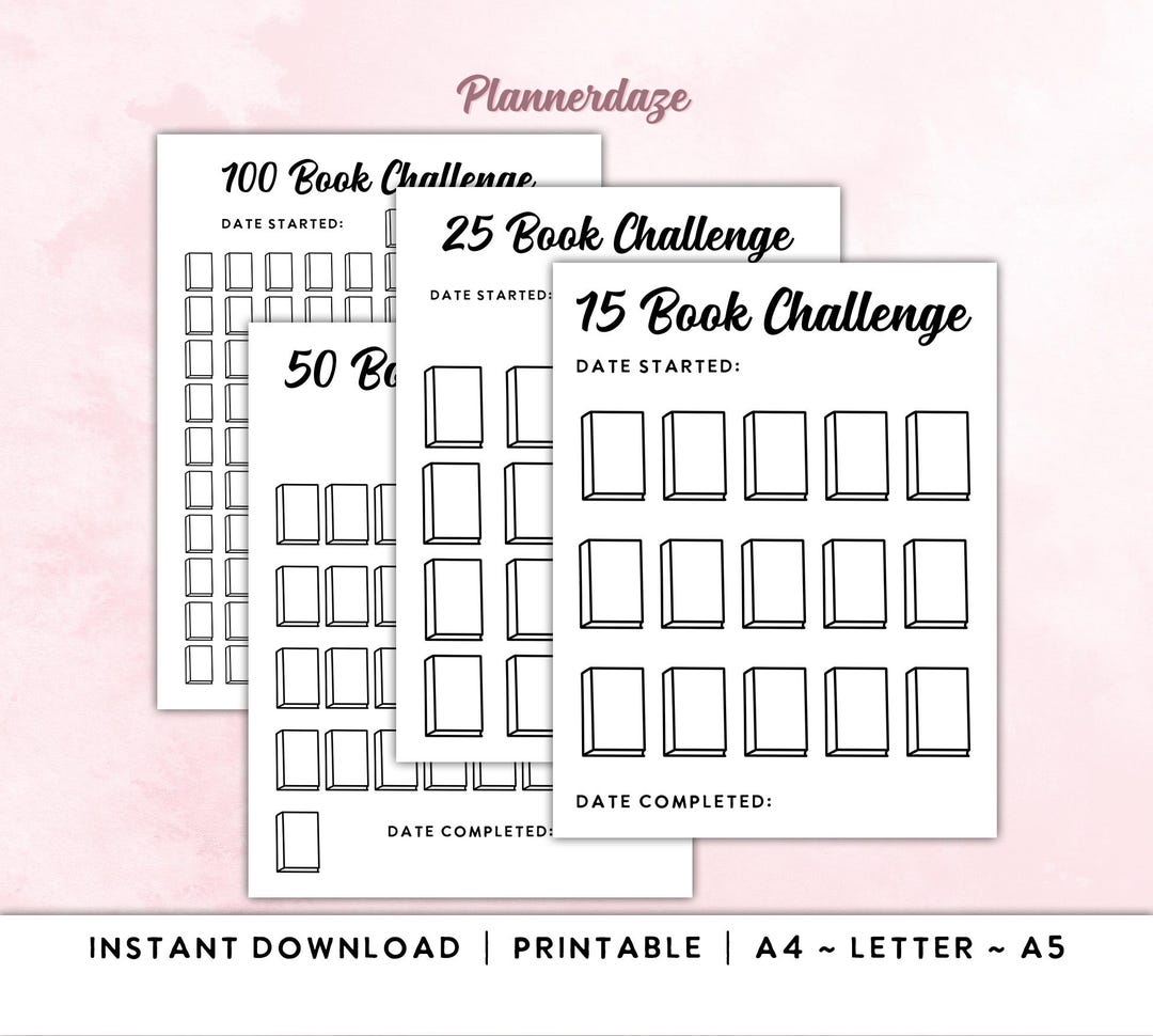 Book Challenge, Printable Reading Challenge, Reading Tracker, Book ...