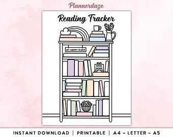 Reading Tracker Printable Book Library - Etsy