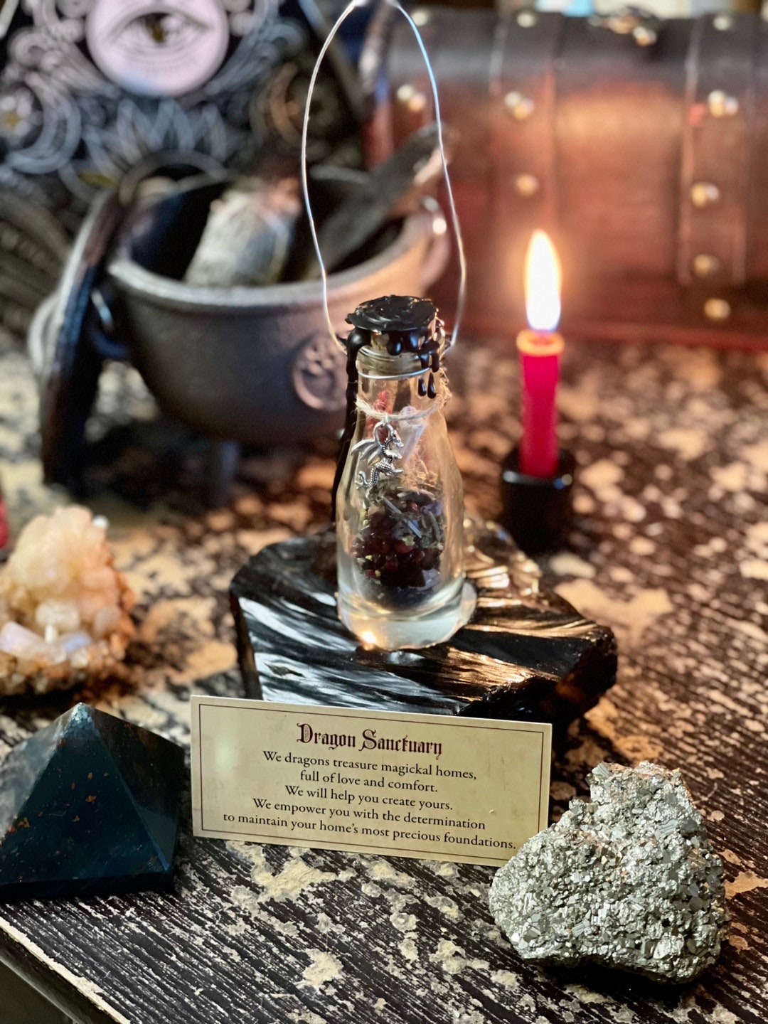 DIVINE DRAGON Home Protection Hanging Spell Bottle - Etsy