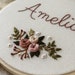 Floral Baby Name Embroidery Hoop, Hand Embroidered Name Sign, Nursery ...