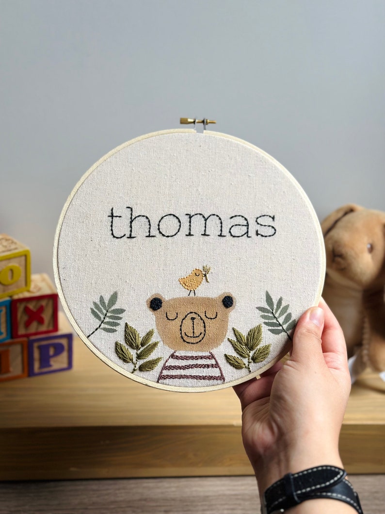 Baby Embroidery Name Hoop Animal Theme Name Sign for Nursery - Etsy
