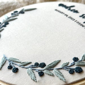 Hand Embroidered Baby Footprint Sign, Baby Birth Stats Embroidery ...