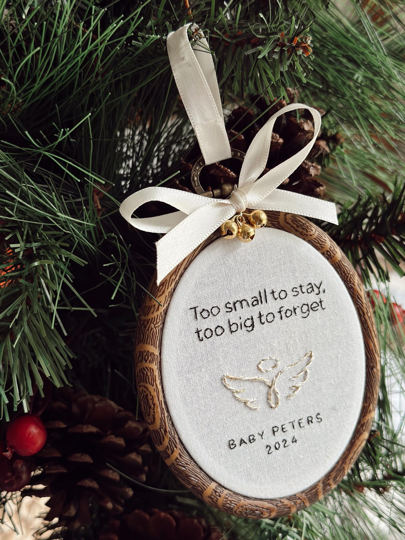 Hand Embroidered Miscarriage & Infant Loss Memorial Ornament, Custom ...