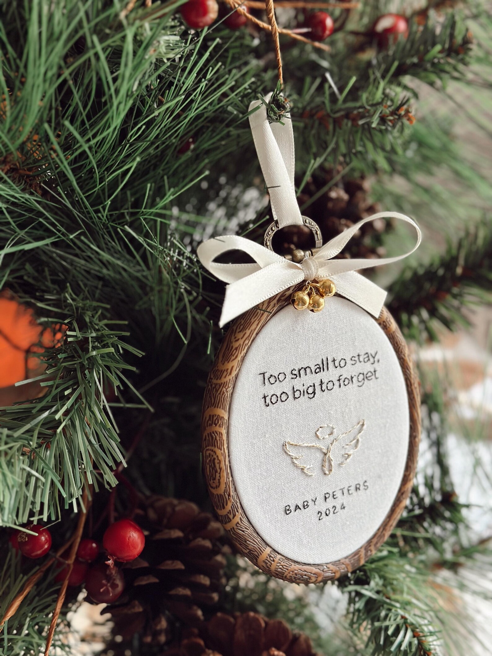 Hand Embroidered Miscarriage & Infant Loss Memorial Ornament, Custom ...
