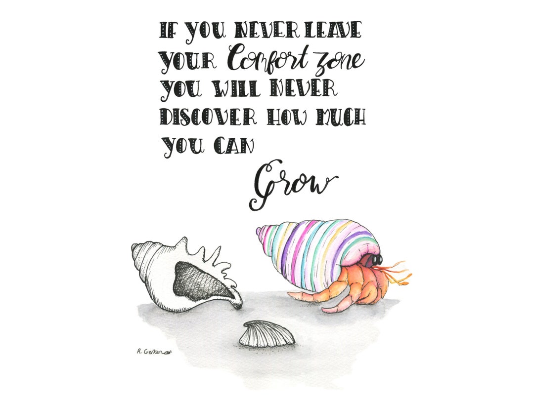 Hermit Crab Art Print Inspirational Art Quote Mental Health - Etsy