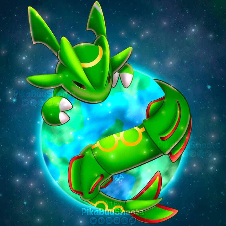 CUTE POKÉMON ART | Rayquaza Saves Planet Earth | Pokémon Rayquaza ...