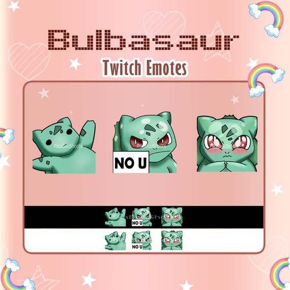 Bulbasaur Emotes Pack for Twitch Youtube Discord Cute | Etsy