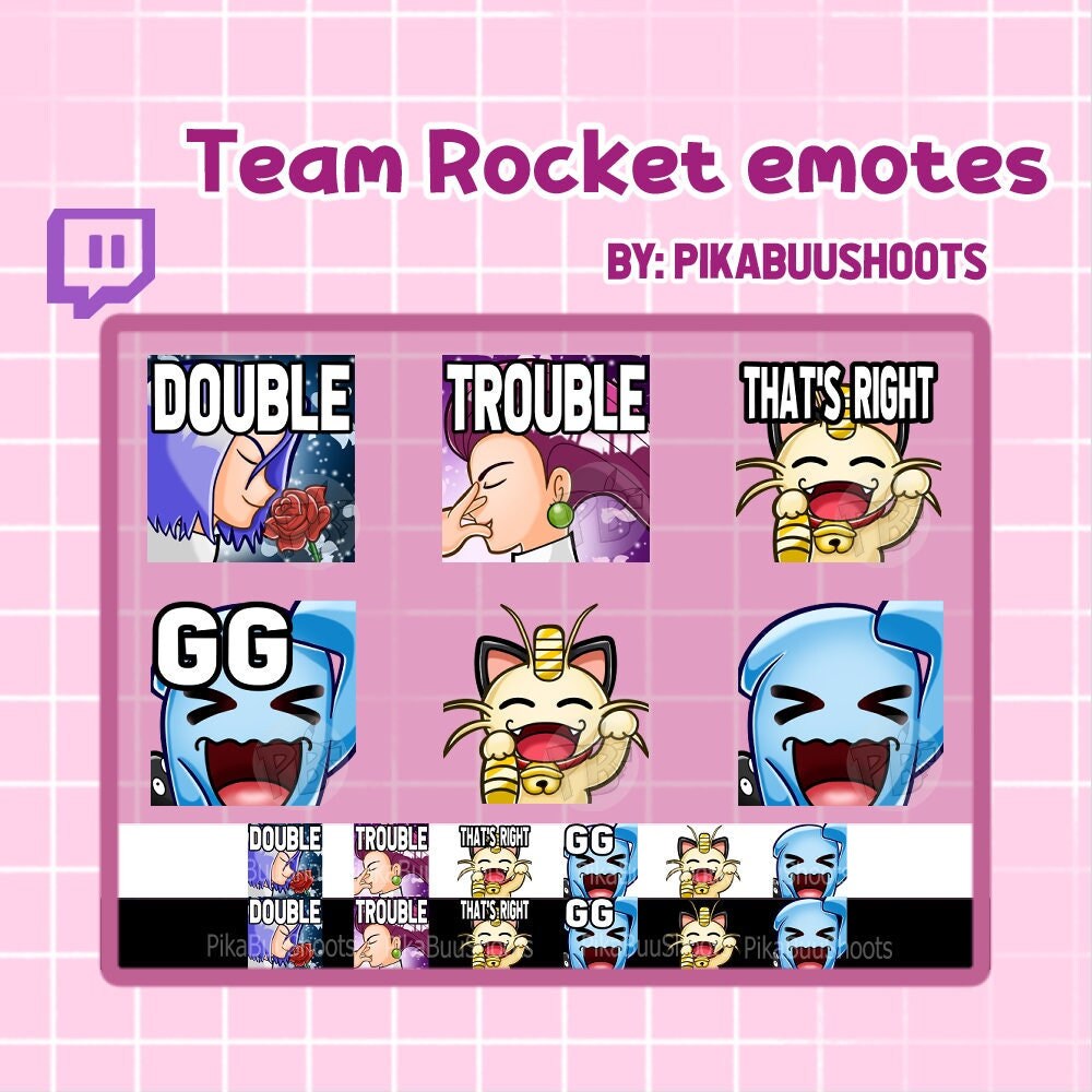 Pokémon Team Rocket Emotes Pack for Twitch Youtube Discord Team Rocket ...