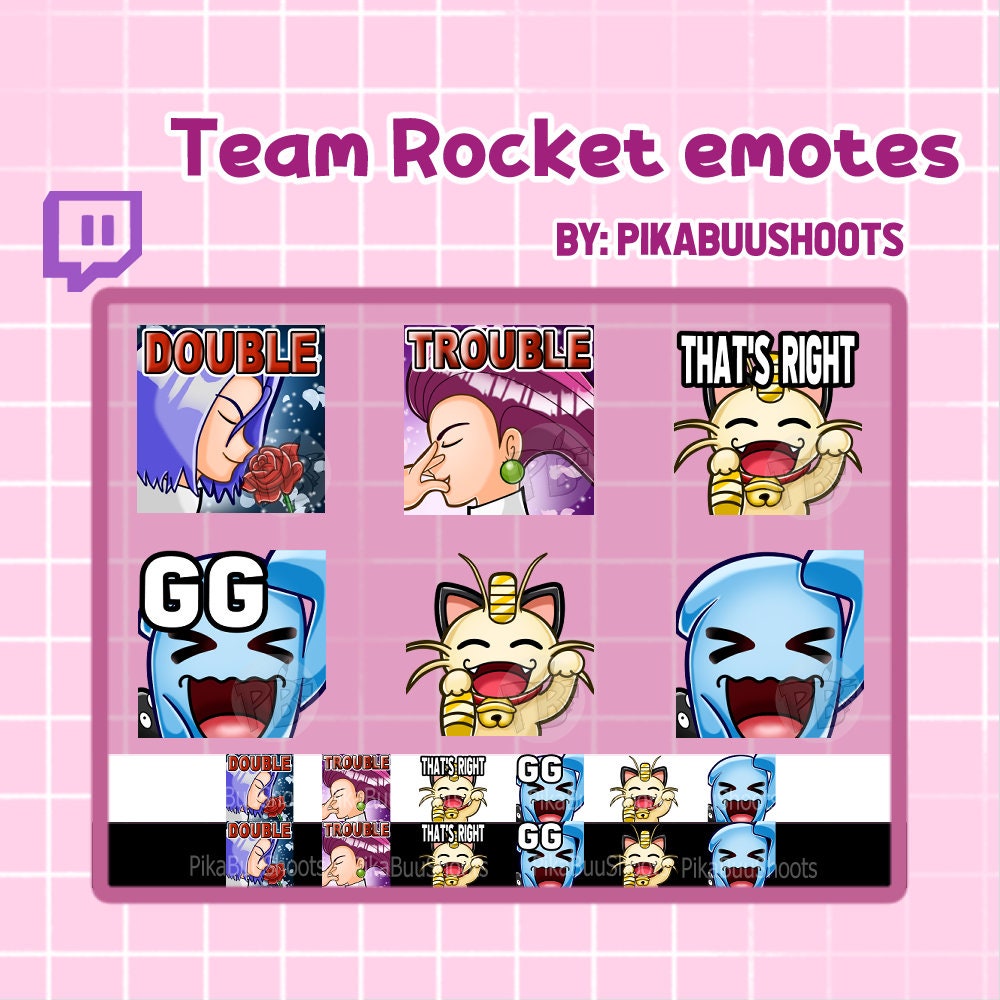 Pokémon Team Rocket Emotes Pack for Twitch Youtube Discord | Etsy