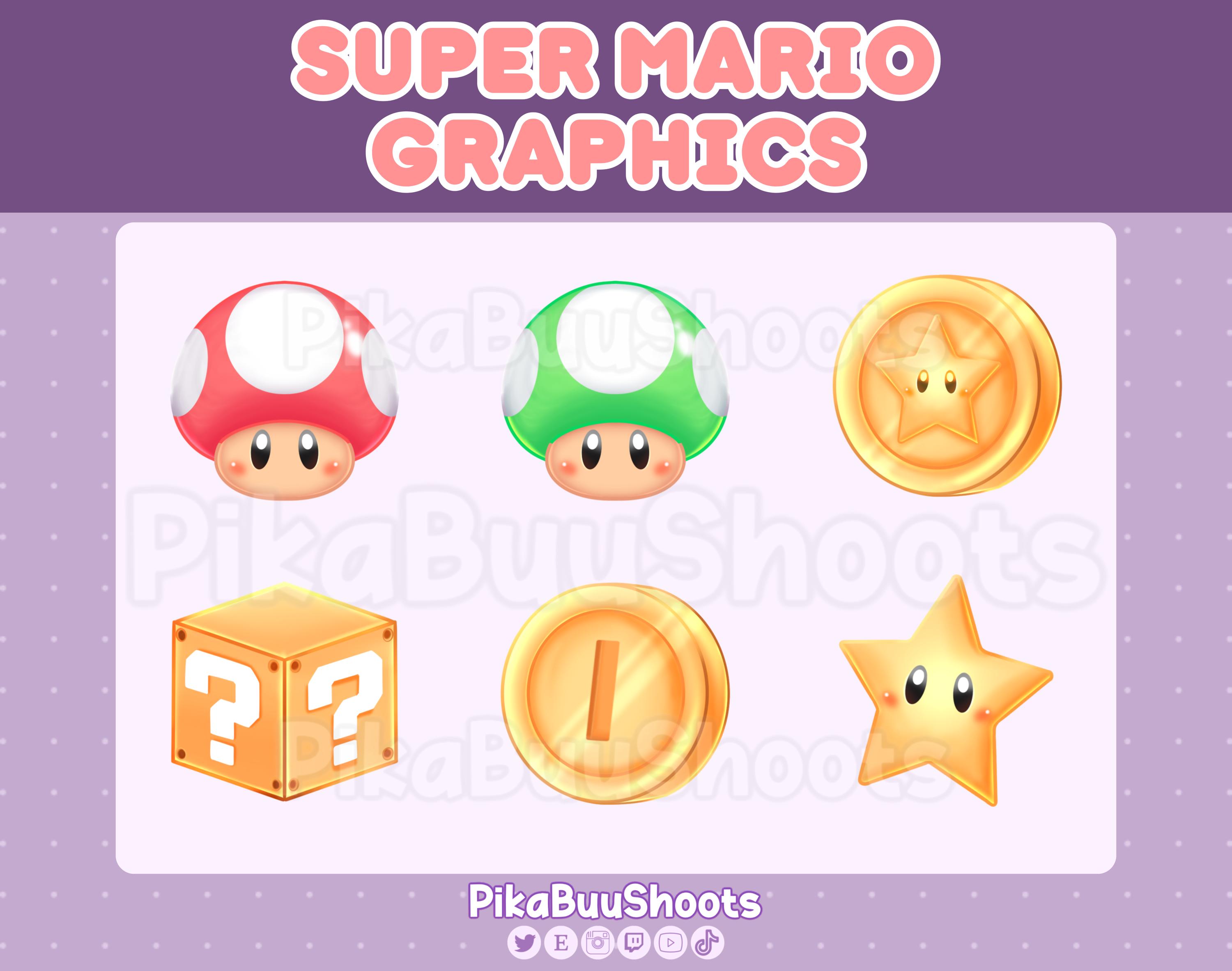 SUPER MARIO Graphics | Sub&bit Badges/emotes | Costumized Sizes Ready ...