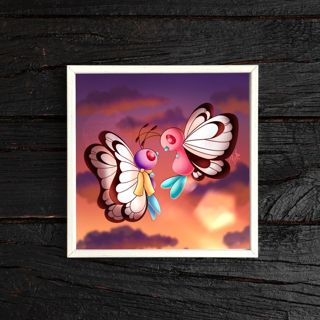 Pokémon Love | Valentines Day Print | Lovely Butterfree | Romantic ...