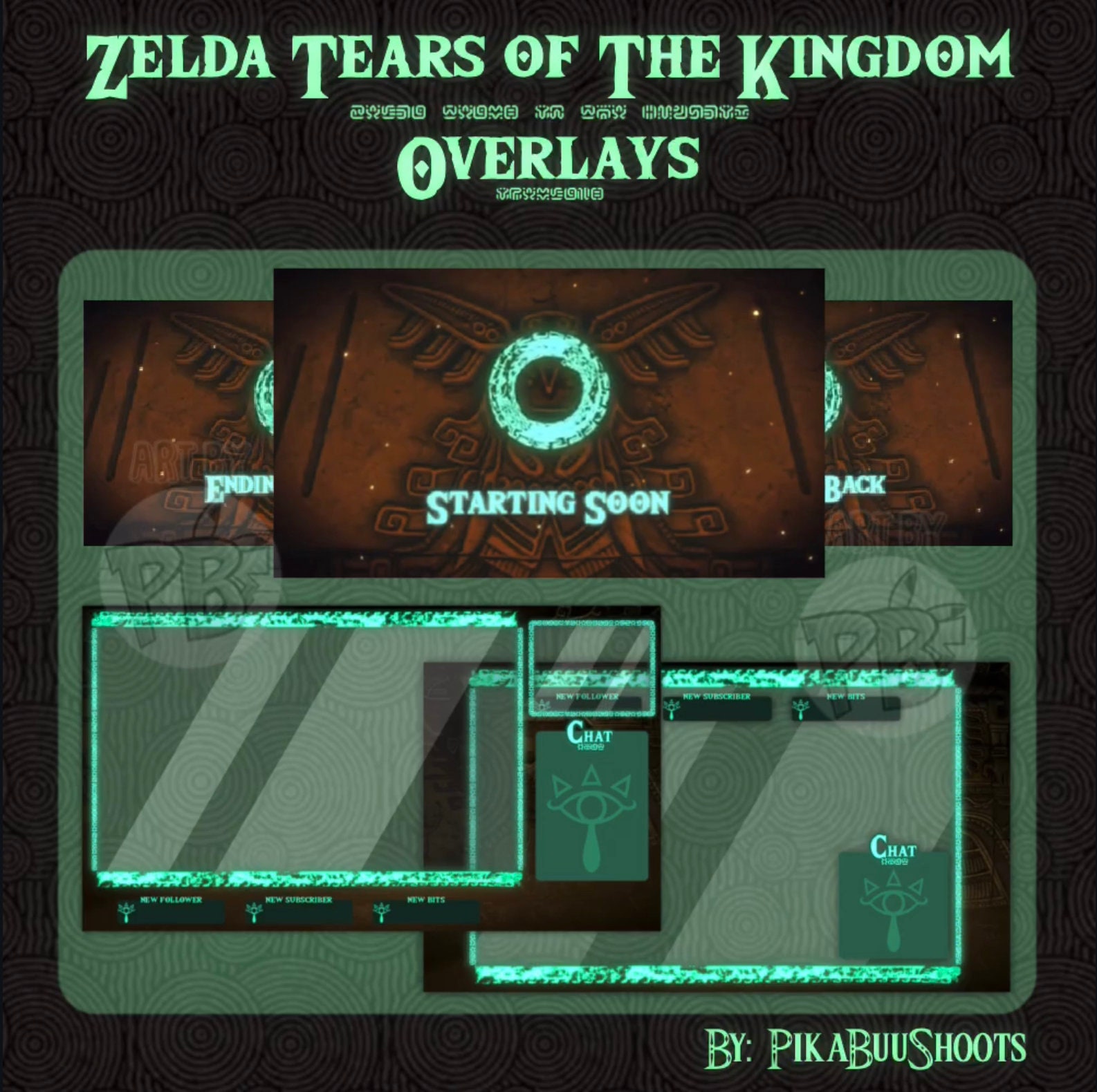 ZELDA TOTK Animated Overlay | Tears of the Kingdom Stream Package | Legend of Zelda Twitch ...