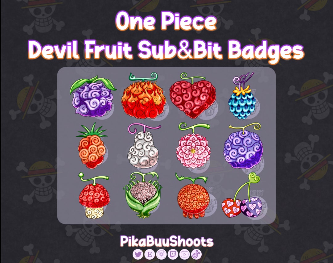 DEVIL FRUIT BADGES Pirates Crew Bundle One P Sub Badge for Twitch and ...
