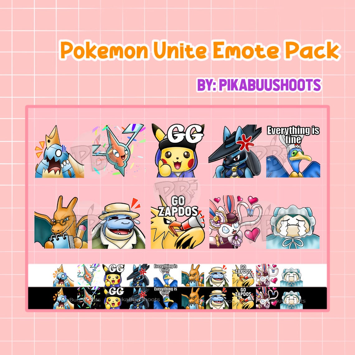 Pokémon Unite Emote Pack for Twitch Youtube Discord Pokémon Unite ...