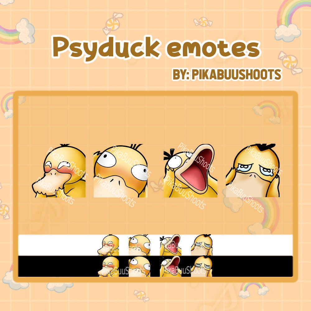 Psyduck Emotes Pack for Twitch Youtube Discord Cute Psyduck Pokémon ...