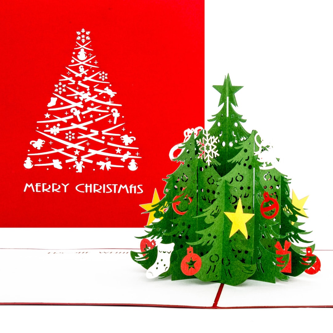 Christmas Tree 3D Pop up Card - Etsy