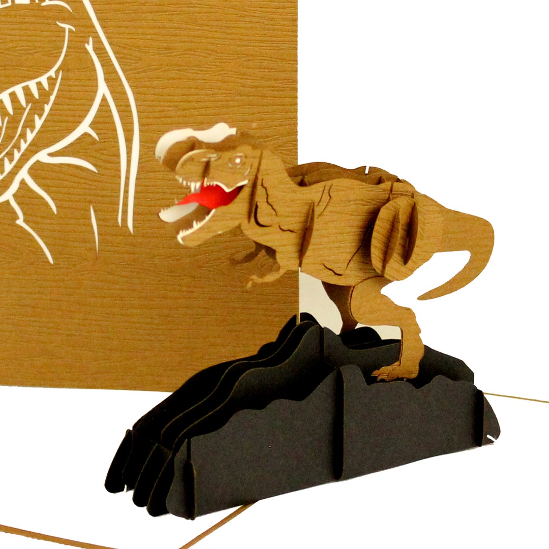 T-rex Dinosaur 3D Pop up Card - Etsy