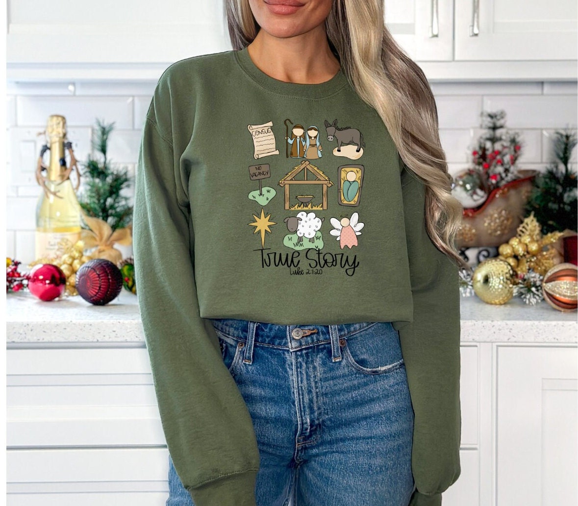 True Story Nativity Christmas Shirt, Christmas Gift, Christmas T-shirt ...