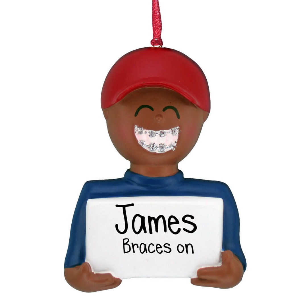 Boy With Braces - African American - Christmas Ornaments - Dentist ...