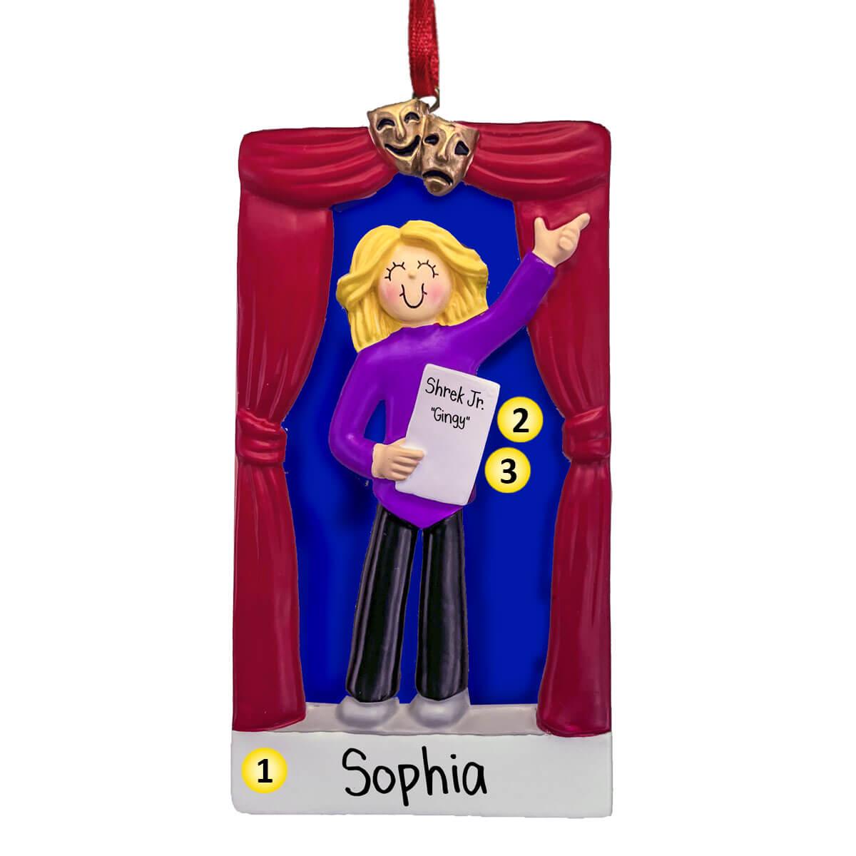 Personalized Actress or Actor on Stage - Christmas Ornament - School ...