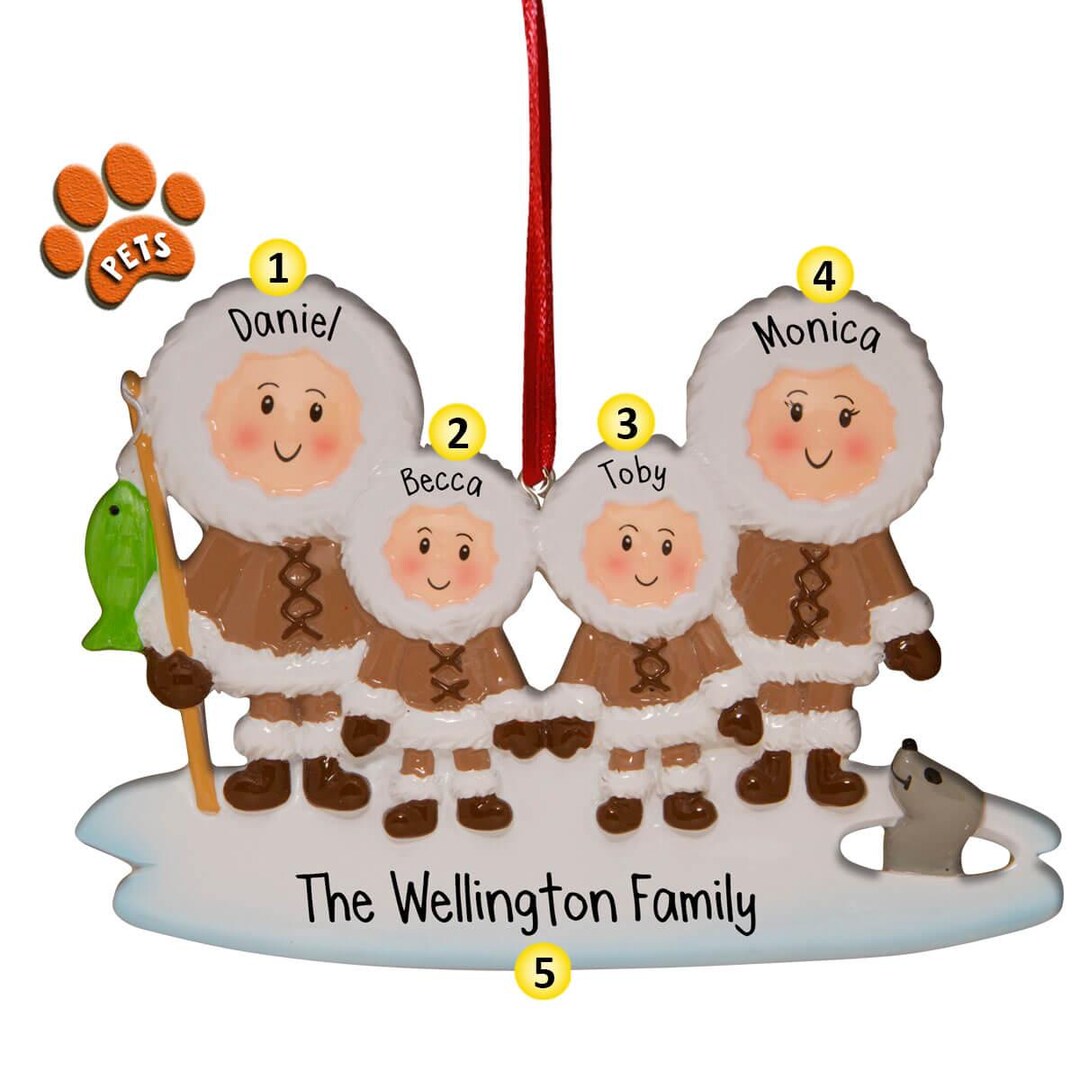 Eskimo Family Ornament - 4 - Personalized Christmas Ornaments - Alaska ...