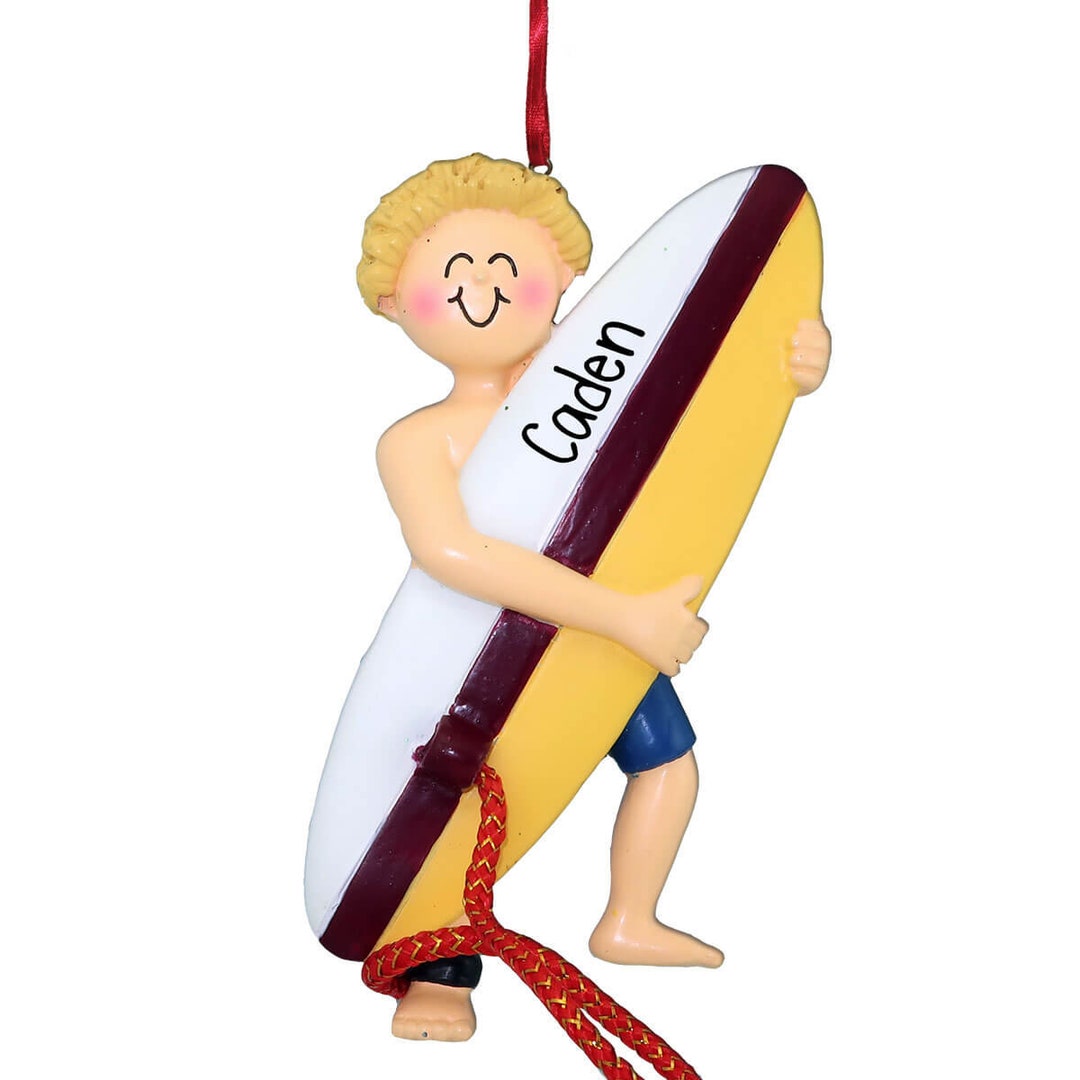 Surfer Male Carrying Board - Blonde Hair - Personalized Christmas ...