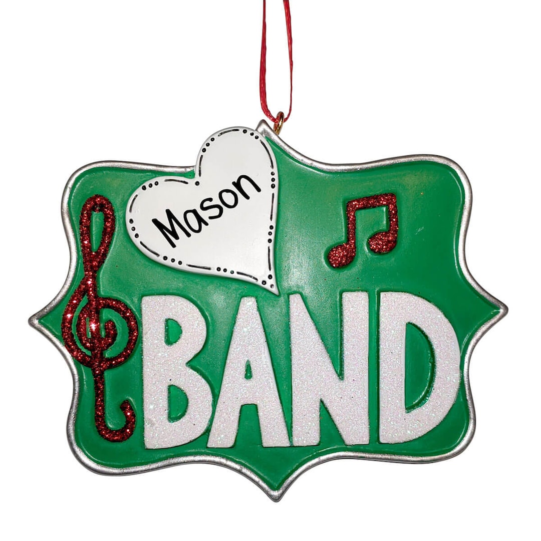 Band Sign With Heart - Personalized Christmas Ornament - School Band ...
