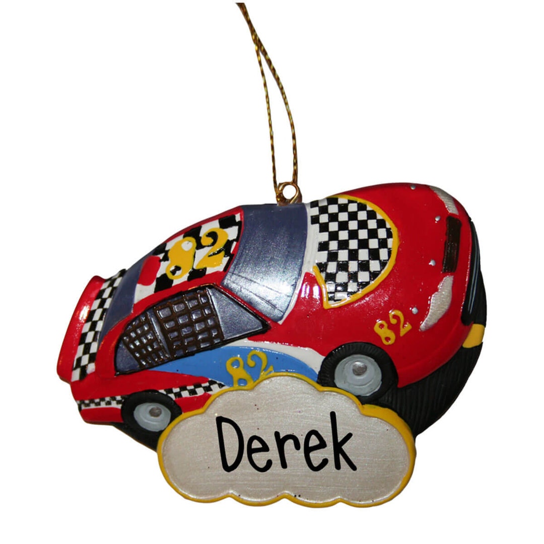 Racecar Ornament With Magnet - Personalized Ornaments - Racing - Etsy