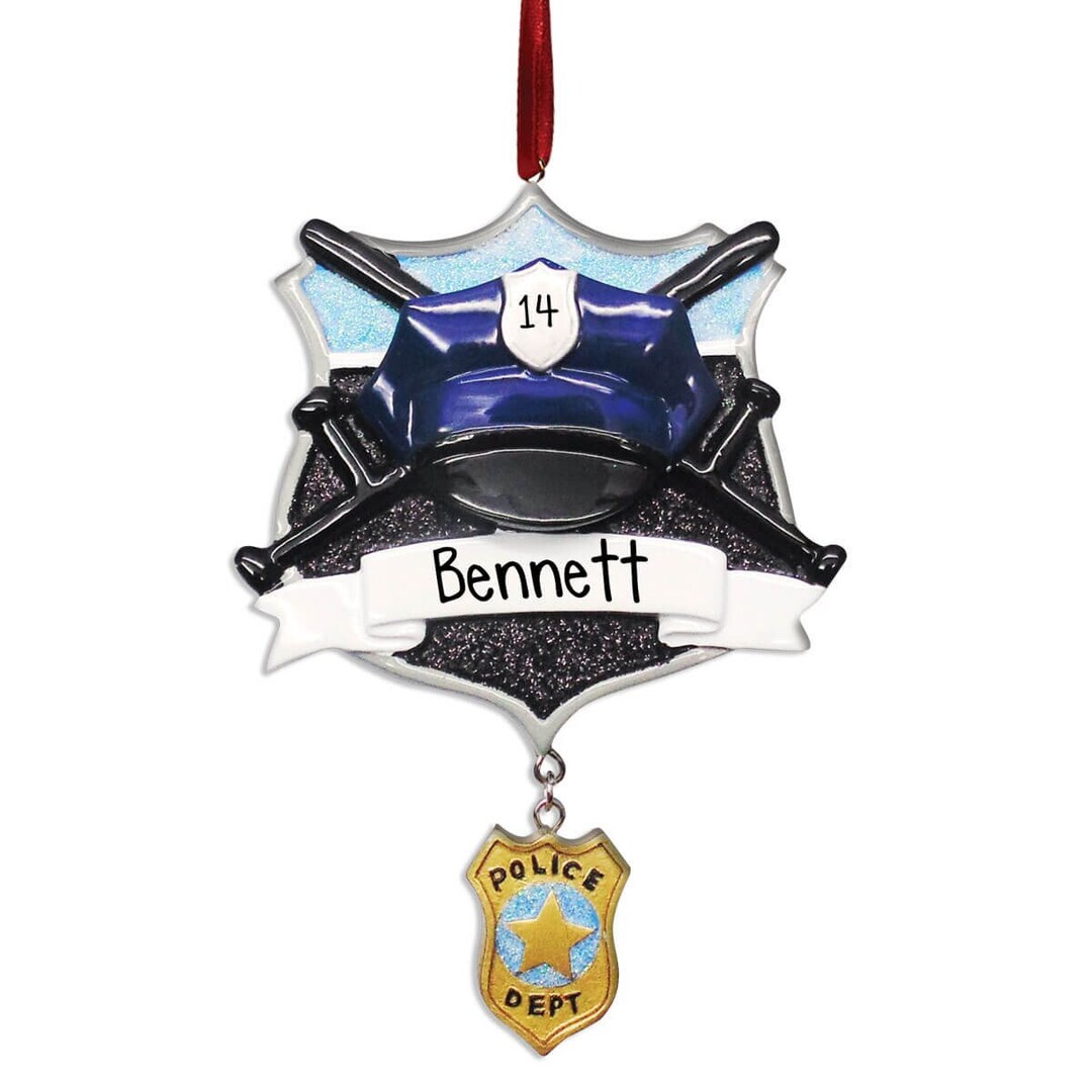 Police Badge With Shield - Personalized Ornaments - Police - Free ...