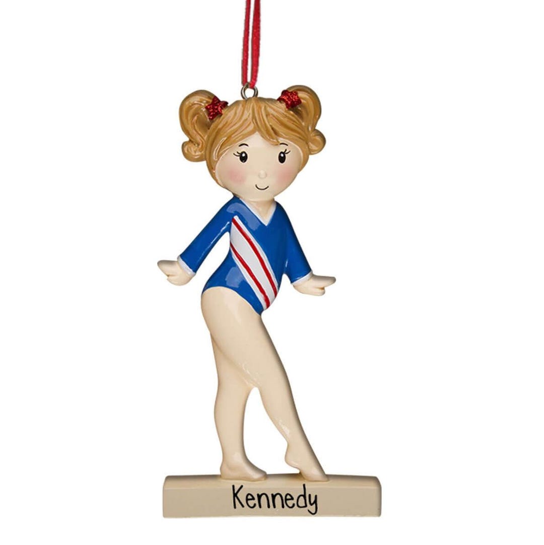 Balance Beam Girl With Red Stars in Hair - Personalized Christmas ...