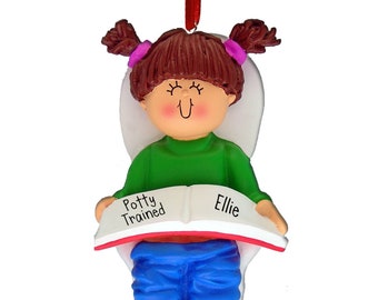 Potty Training Boy Personalized Ornaments 1st Christmas Learning to Use ...