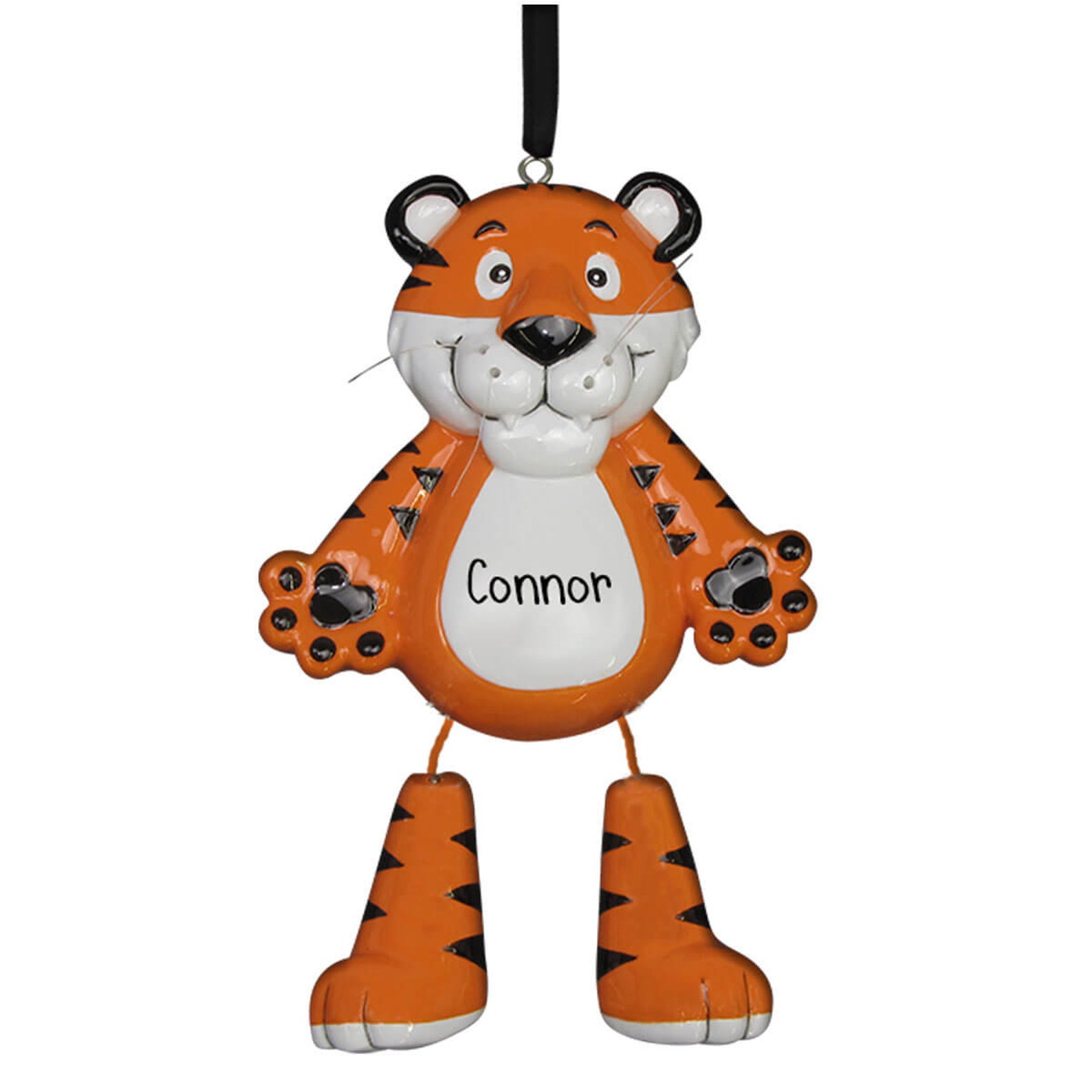 Tiger With Dangling Feet - Personalized Ornaments - Farm & Zoo Animals ...