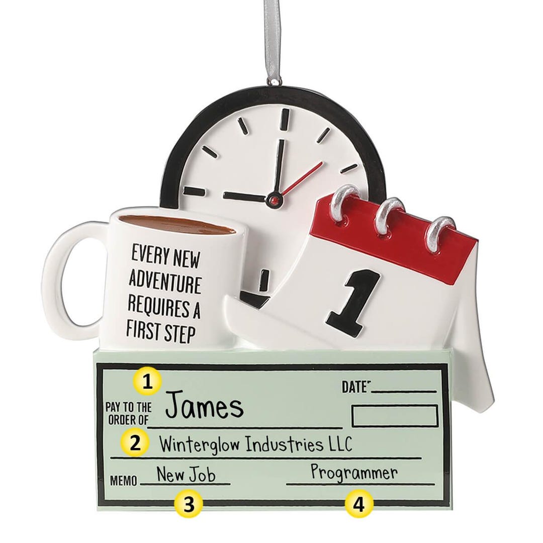 New Job Adventure With Paycheck - Personalized Christmas Ornament ...