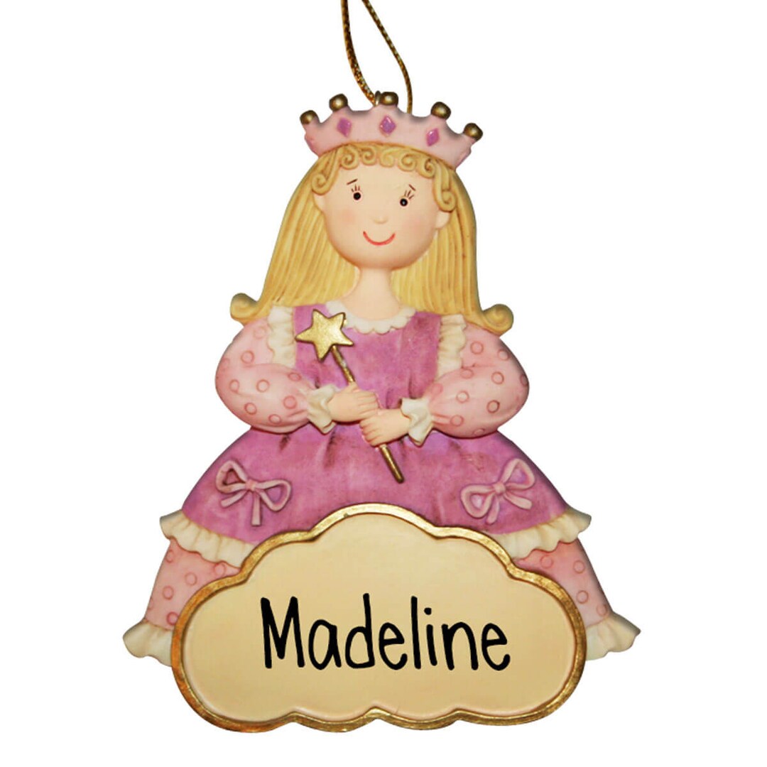Pink Princess Ornament With Magnet - Personalized Ornaments - Princess ...