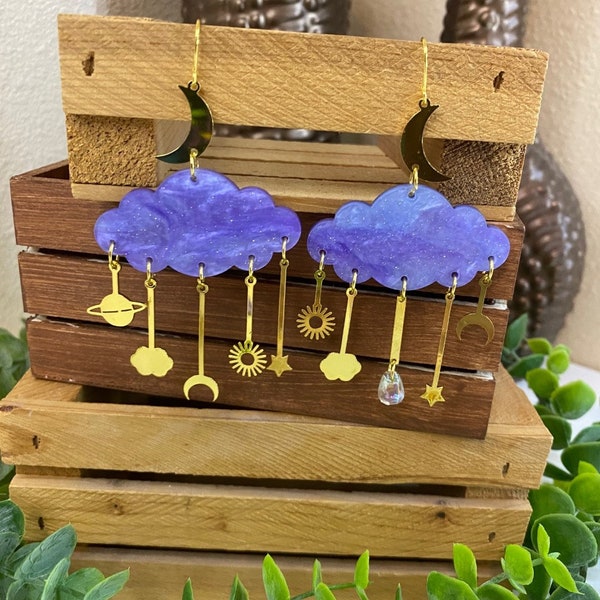 Rain Cloud Earrings - Etsy