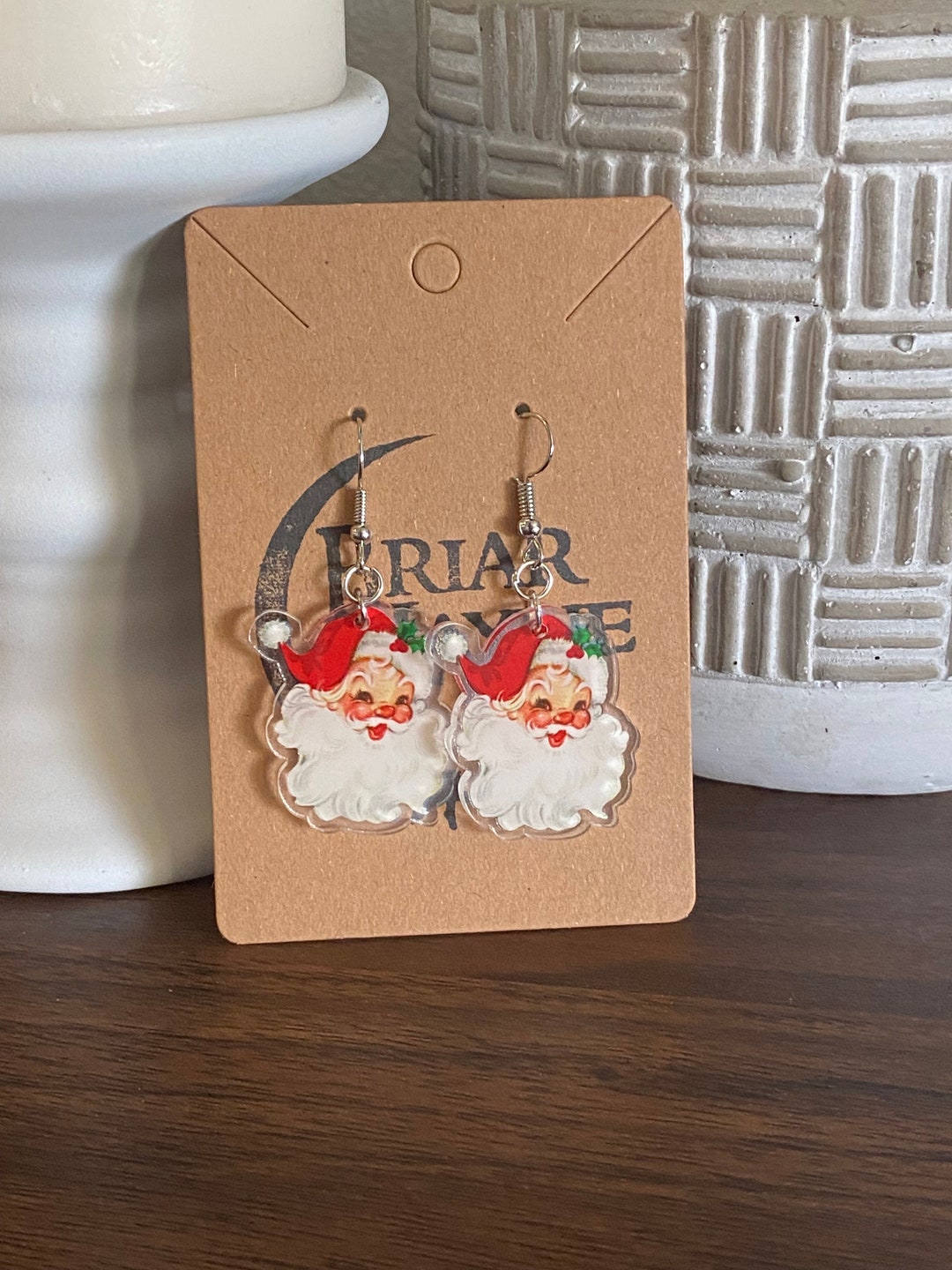 Vintage Santa Clause Earrings Christmas Earrings Holiday Earrings Santa ...