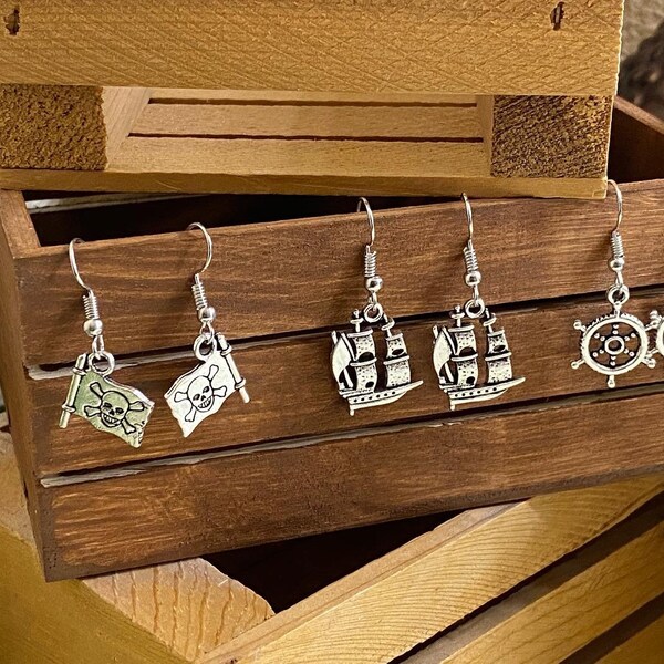 Pirate Ship Earrings - Etsy