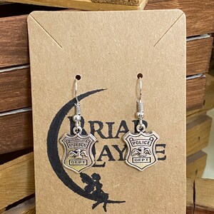 Police Badge Earrings | Police Officer Earrings | Police Officer Gifts ...