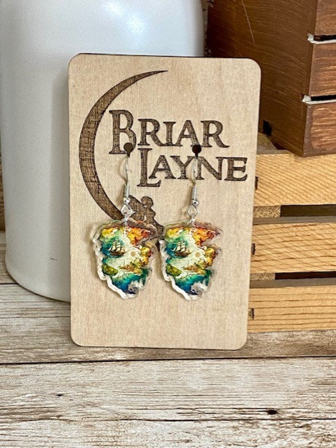 Pirate Map Earrings | Travel Earrings | Map Earrings | Storybook ...