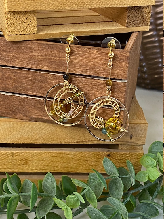 Steampunk Dark Academia Earrings Astrolabe Earrings Glass - Etsy