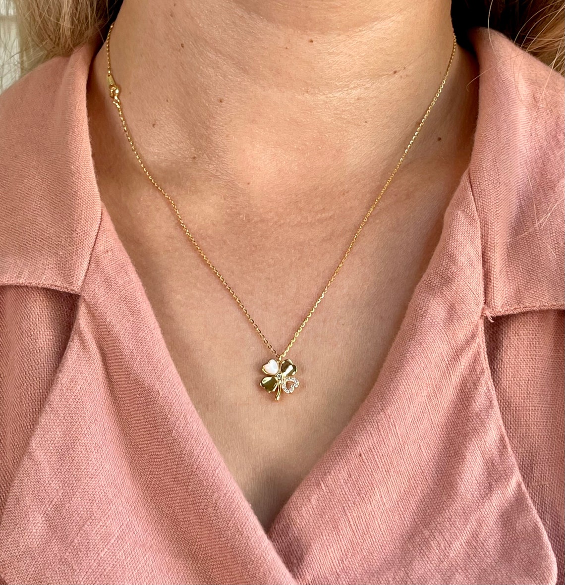 Flower Charm Sterling Silver 18 K Gold Plated Necklace / - Etsy